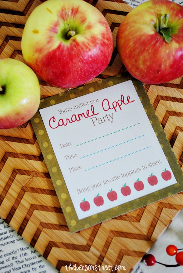 Caramel Apple Party Printable Invitation - The Benson Street