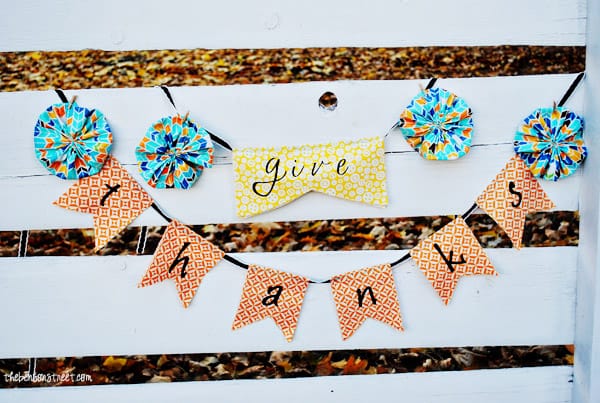 Give Thanks Thanksgiving Banner - The Benson Street