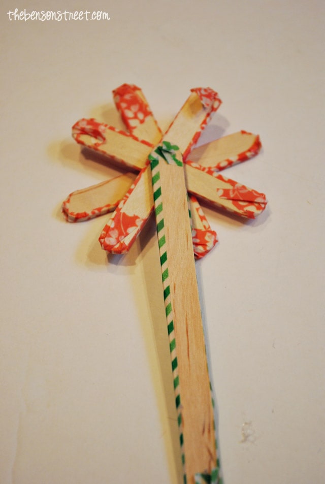 Spring Washi Tape Popsicle Stick Flowers - The Benson Street