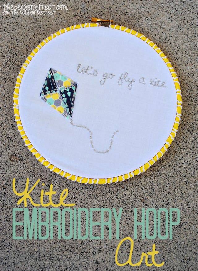 Kite Embroidery Hoop Art - The Benson Street