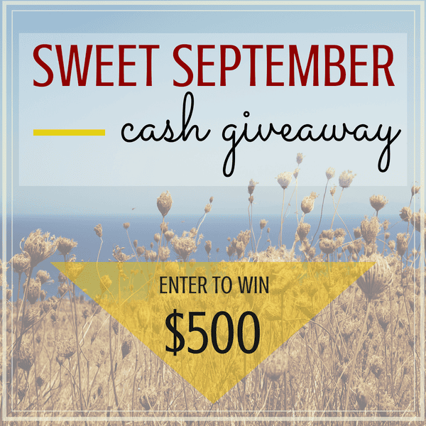 $500 Sweet September Cash Giveaway - The Benson Street