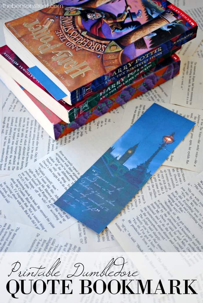 Printable Dumbledore Quote Bookmark - The Benson Street