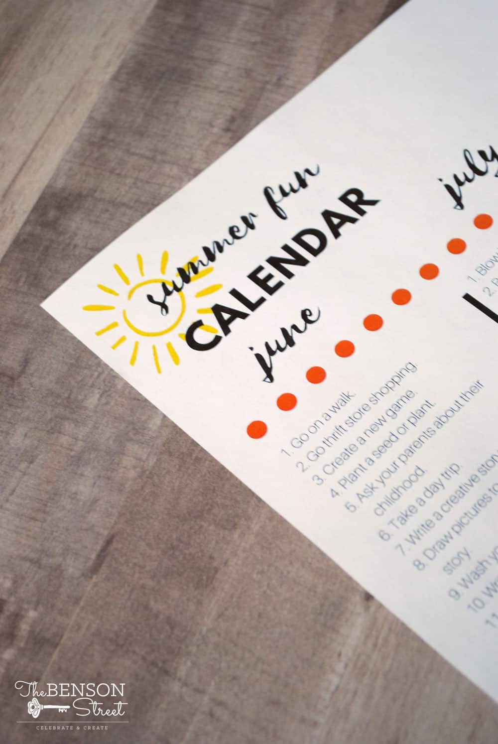Free Printable Summer Fun Activity Calendar: Daily Ideas