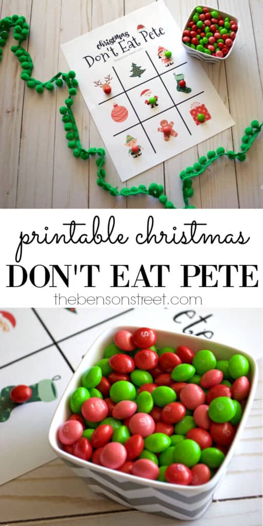 Free Printable Christmas Don't Eat Pete Game Board