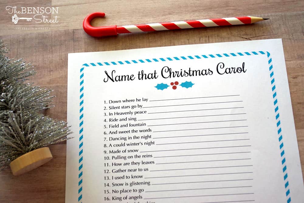 Holiday Party Idea: Name that Christmas Carol Printable Game - The ...