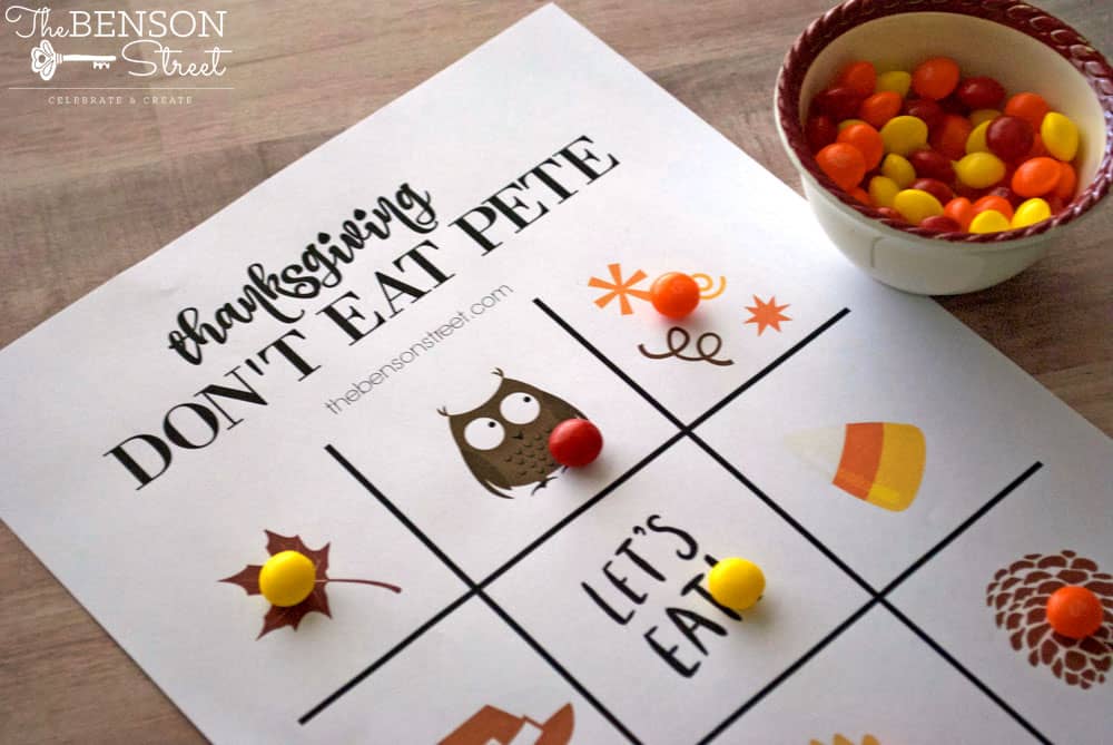Free Printable Thanksgiving Don't Eat Pete Game Board - The Benson Street