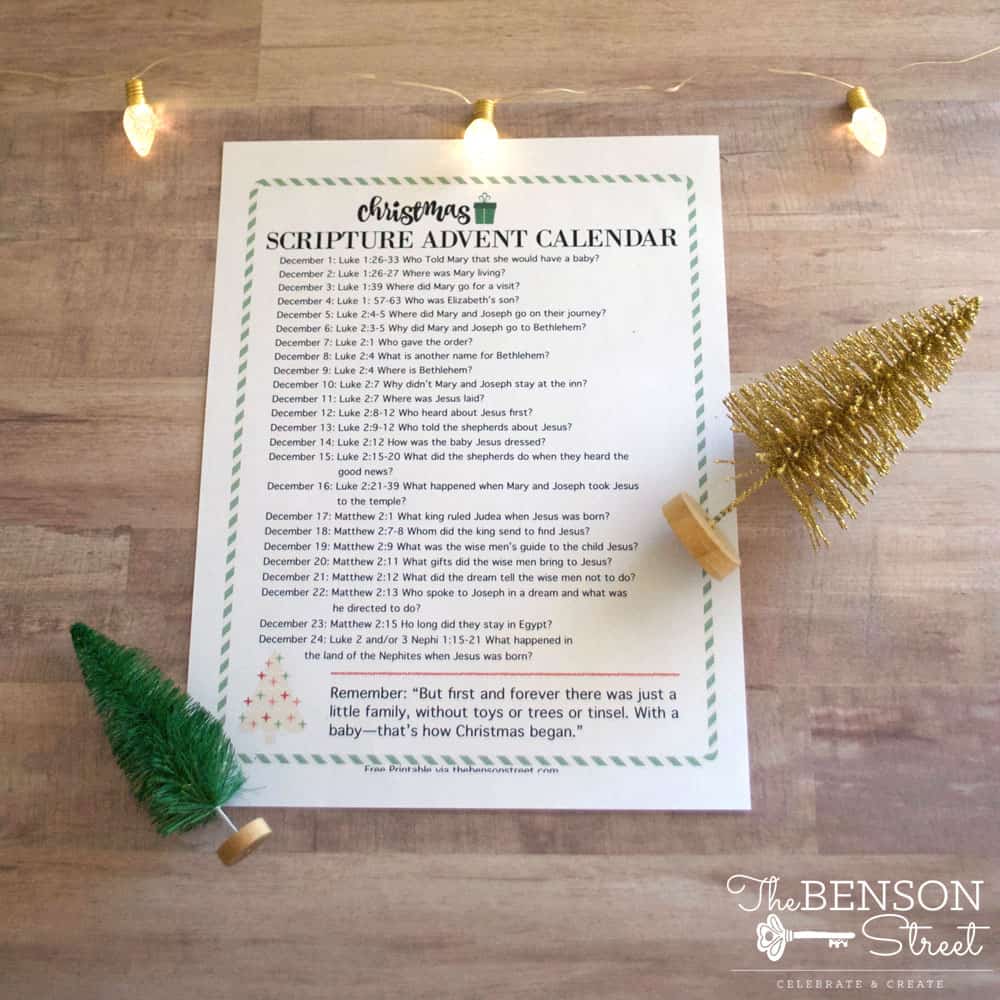 Scripture Advent Calendar - The Benson Street
