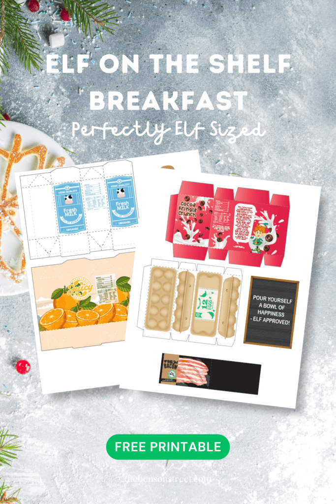 FREE Elf Sized Breakfast Printable: Elf On the Shelf Idea