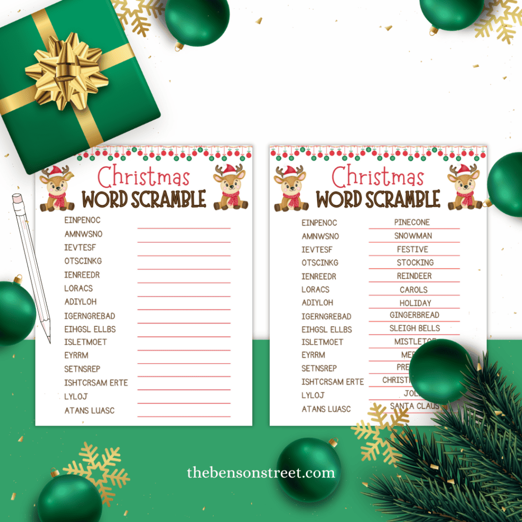 Christmas Word Scramble Printable: Free Holiday Kids Puzzles - The ...