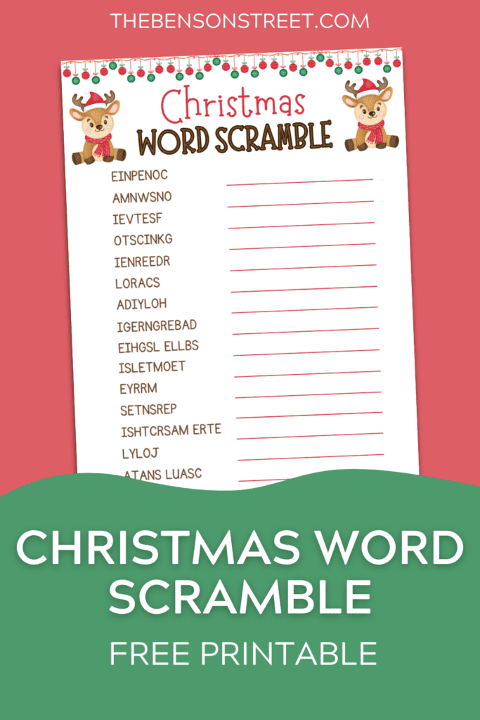 Christmas Word Scramble Printable Free Holiday Kids Puzzles The Christmas Word Scramble Printable Free Holiday Kids Puzzles The