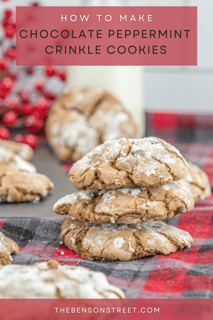 Easy Chocolate Peppermint Christmas Crinkle Cookie Recipe - The Benson ...