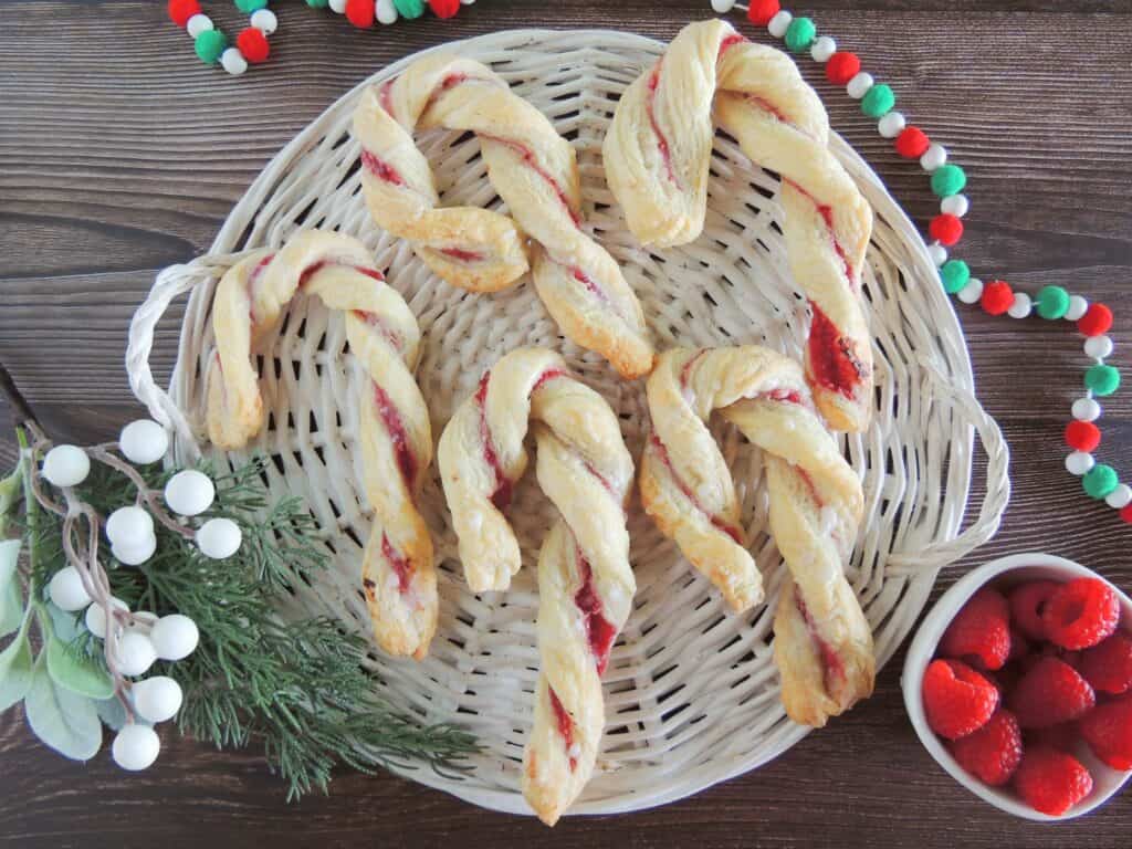 Easy Raspberry Candy Cane Puff Pastry Recipe for Christmas