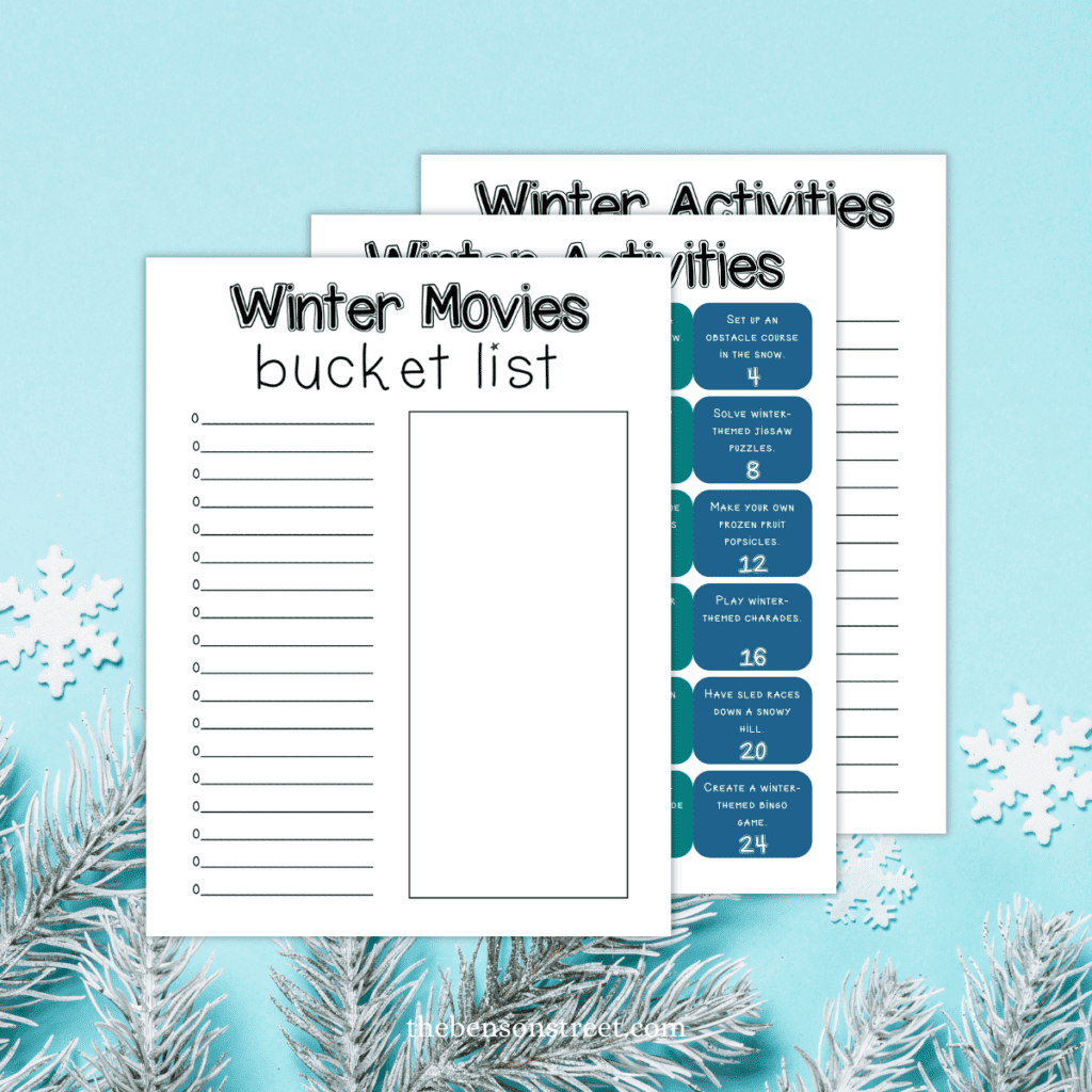 Free Printable Winter Activities Sheets for Kids - The Benson Street