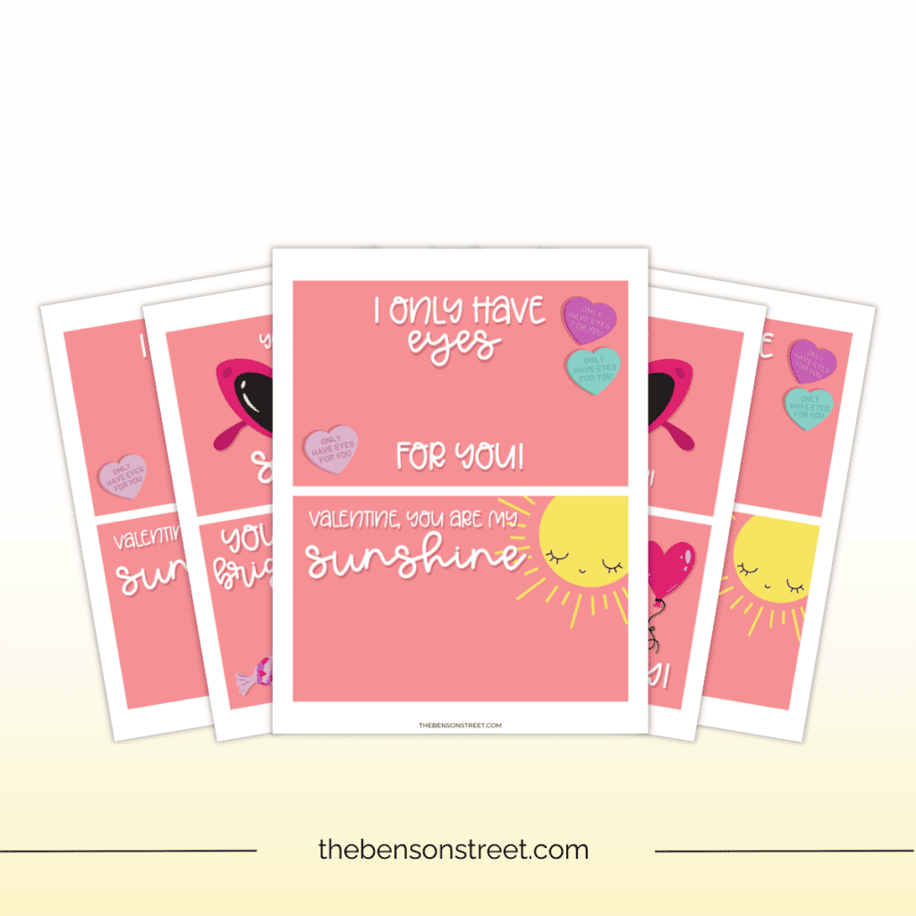 Free Printable Sunglasses Valentines Cards: 4 Card Styles - The Benson ...