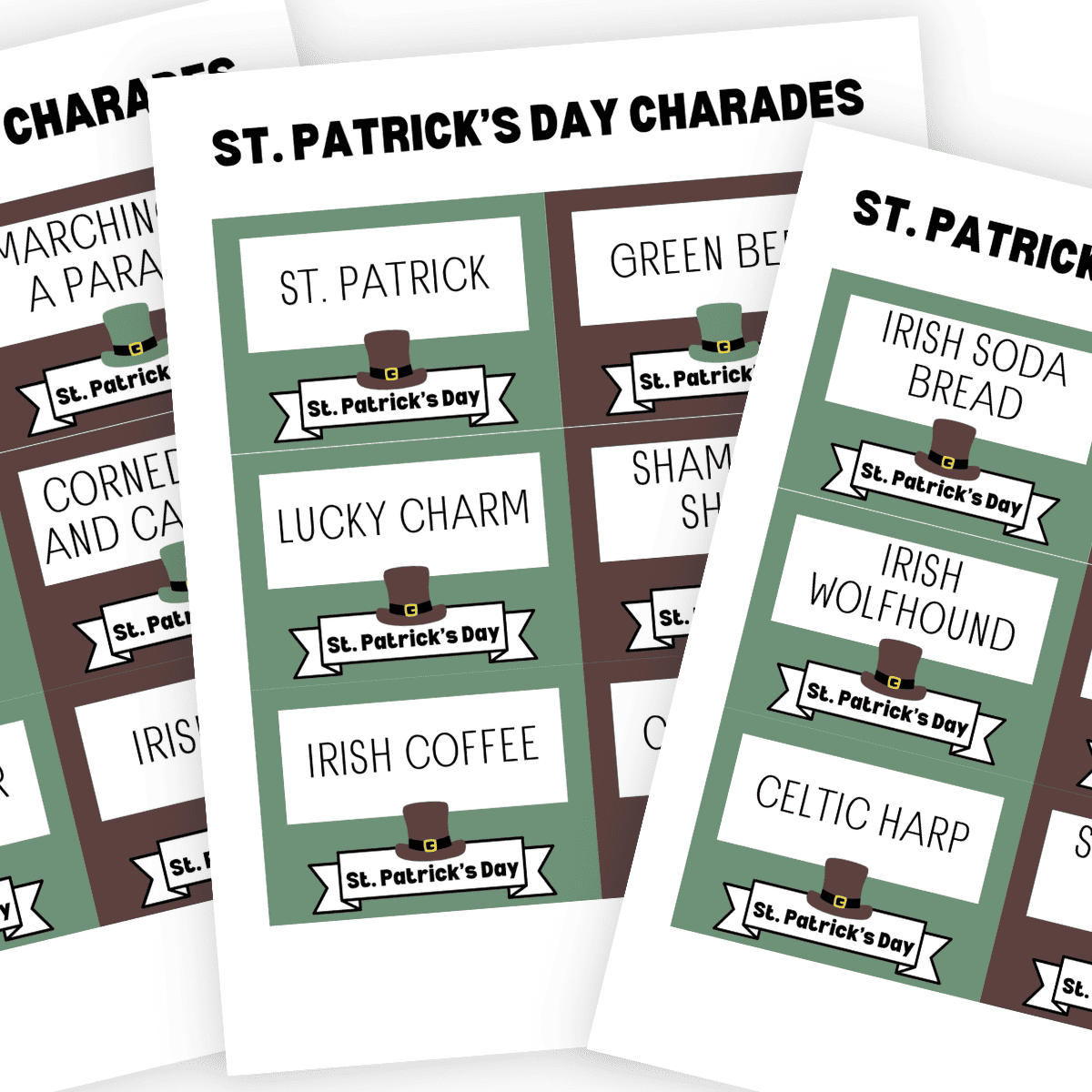 St. Patrick's Day Charades: Free Printable Game Cards