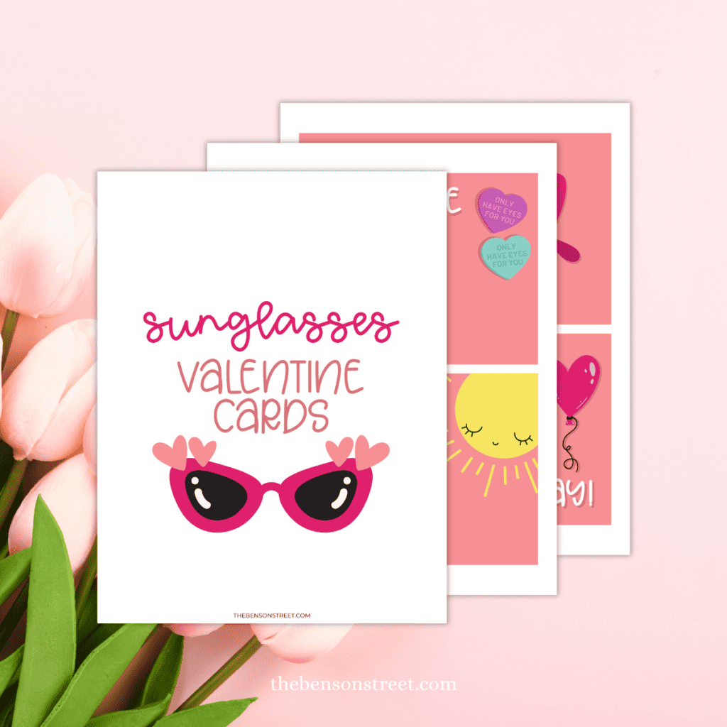 Free Printable Sunglasses Valentines Cards: 4 Card Styles - The Benson ...