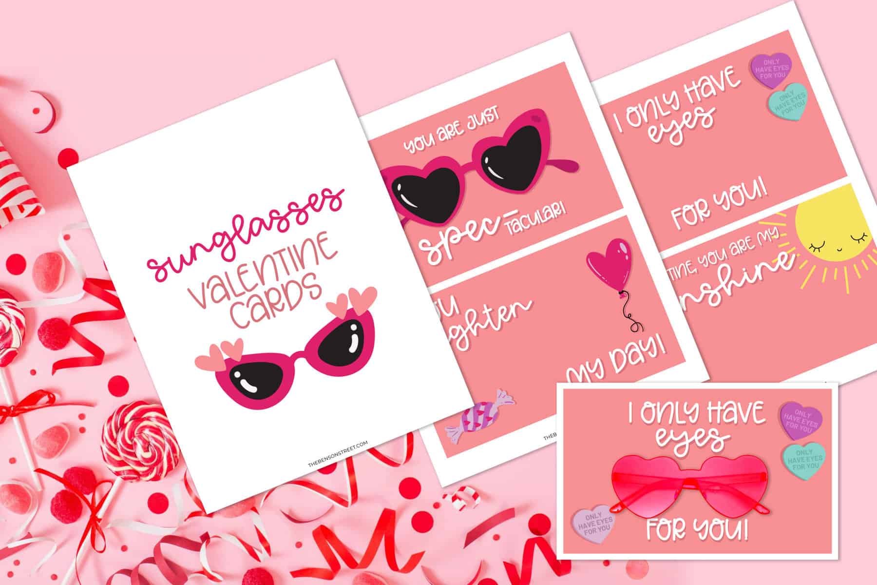 Free Printable Sunglasses Valentines Cards: 4 Card Styles - The Benson ...