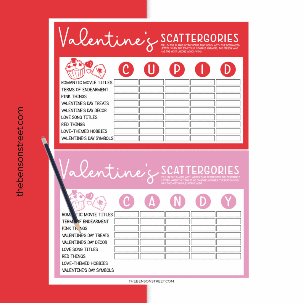 Printable Valentine Party Games: Free Bundle - The Benson Street
