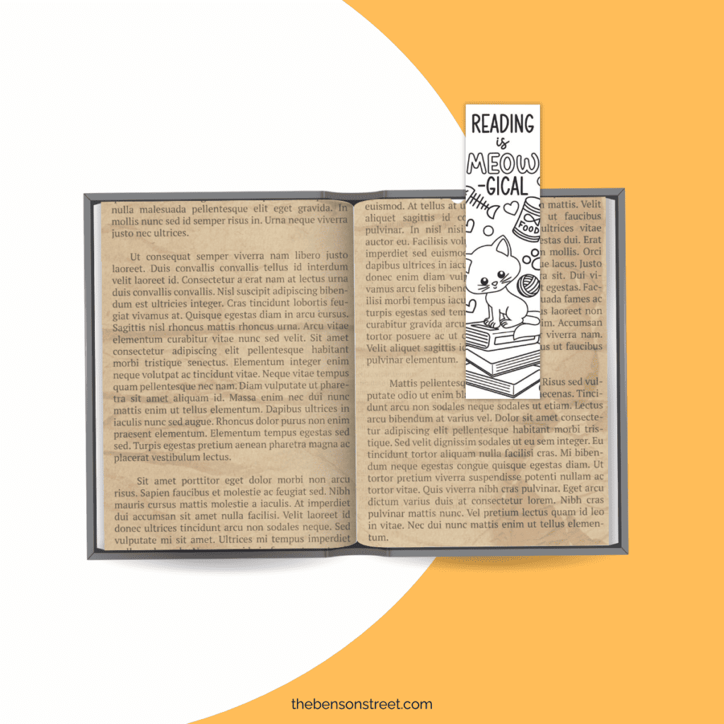 FREE Cat Bookmarks Printable: Cute Craft to Color - The Benson Street