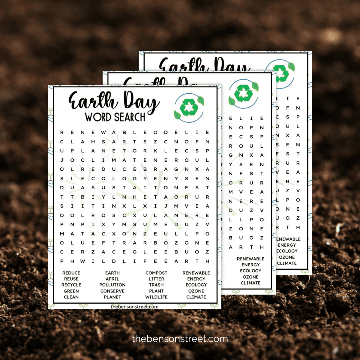 Free Printable Earth Day Word Search Activity - The Benson Street