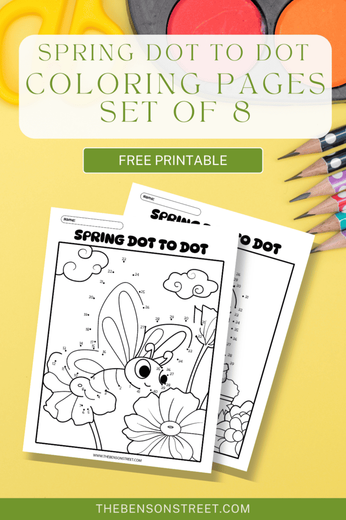 Free Spring Dot to Dot Printable Activity Worksheets - The Benson Street