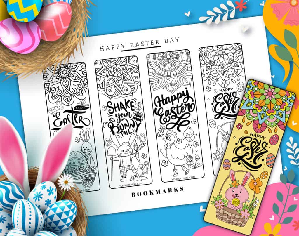 Easter Coloring Bookmarks: Free Printable for Kids