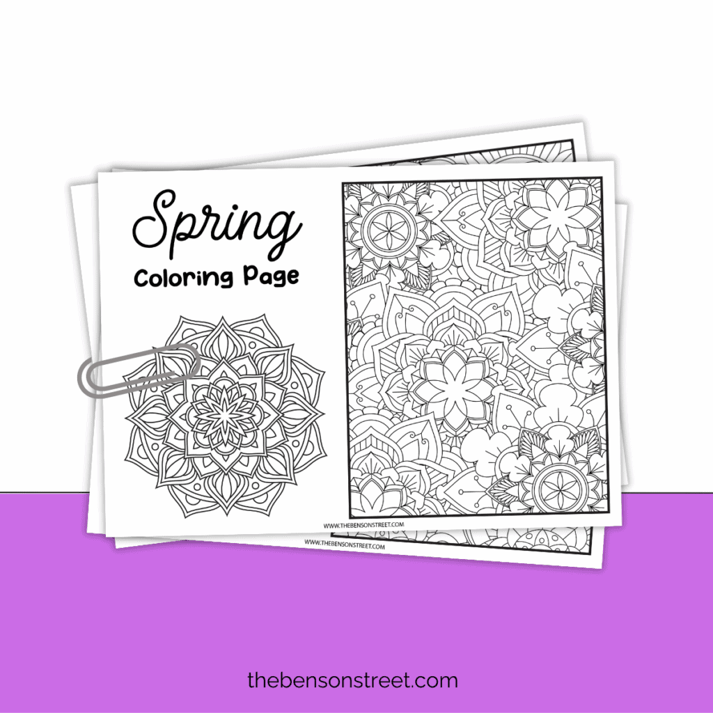FREE Spring Flower Coloring Page Sheets Bundle - The Benson Street