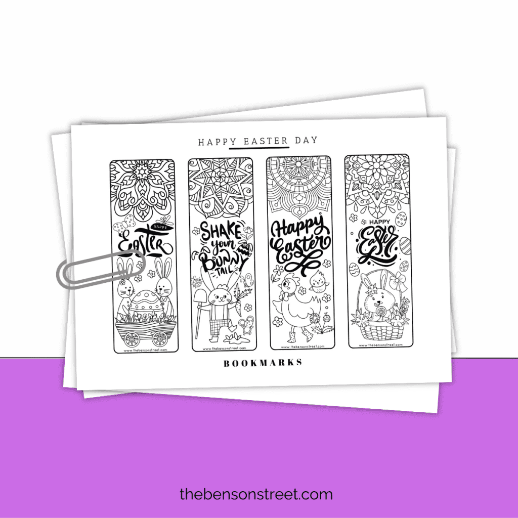 Easter Coloring Bookmarks: Free Printable for Kids