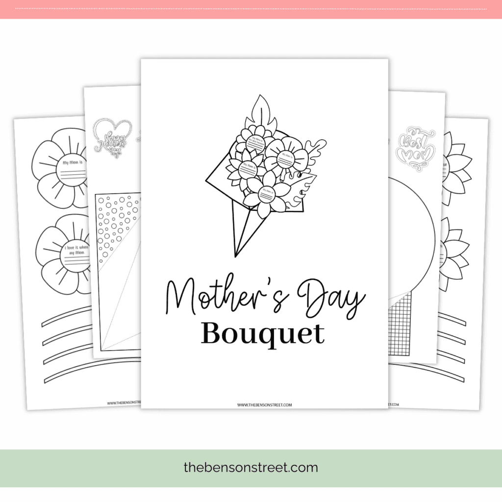 Mother's Day Bouquet Printable Craft: Coloring Activity for Kids - The ...