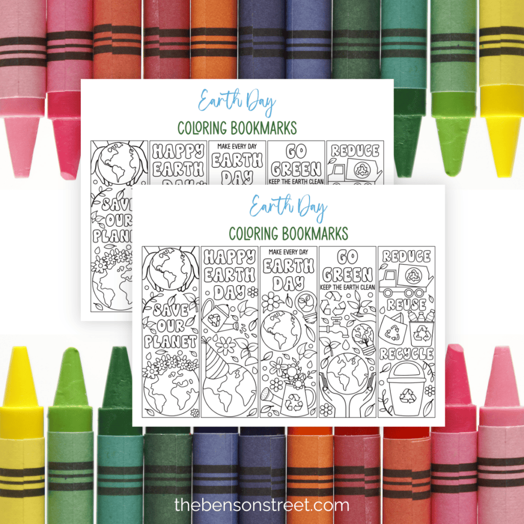 Free Printable Earth Day Bookmarks to Color - The Benson Street
