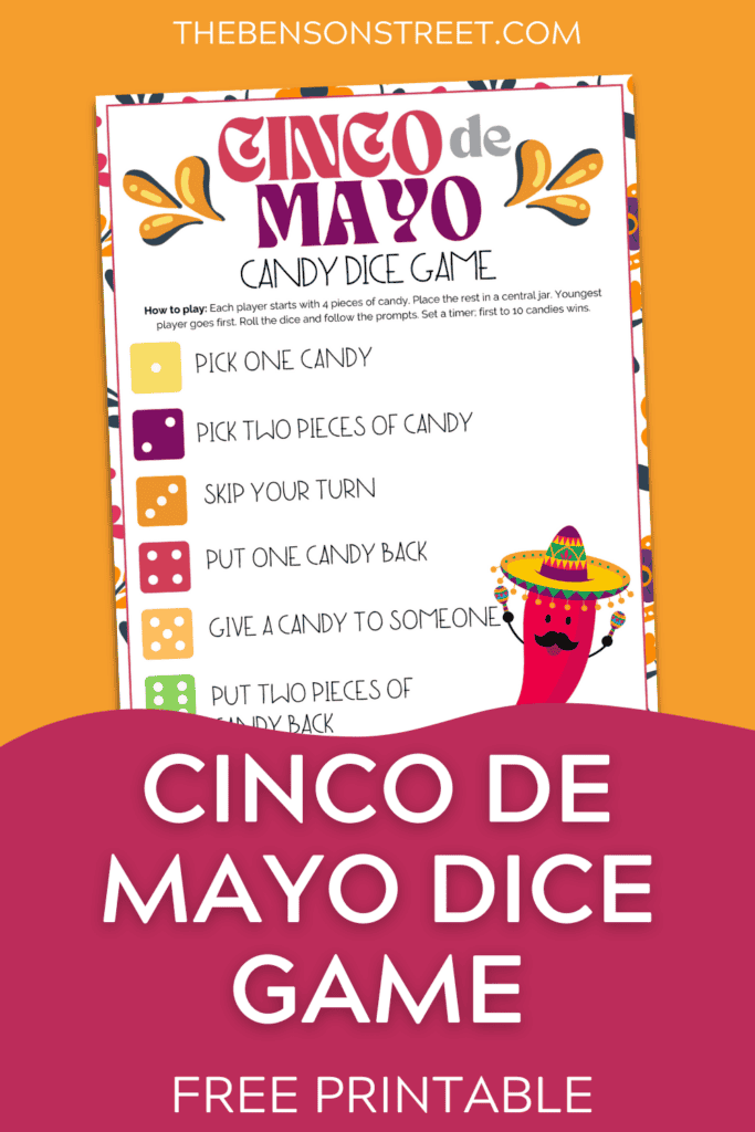 Cinco de Mayo Dice Game: Free Printable - The Benson Street