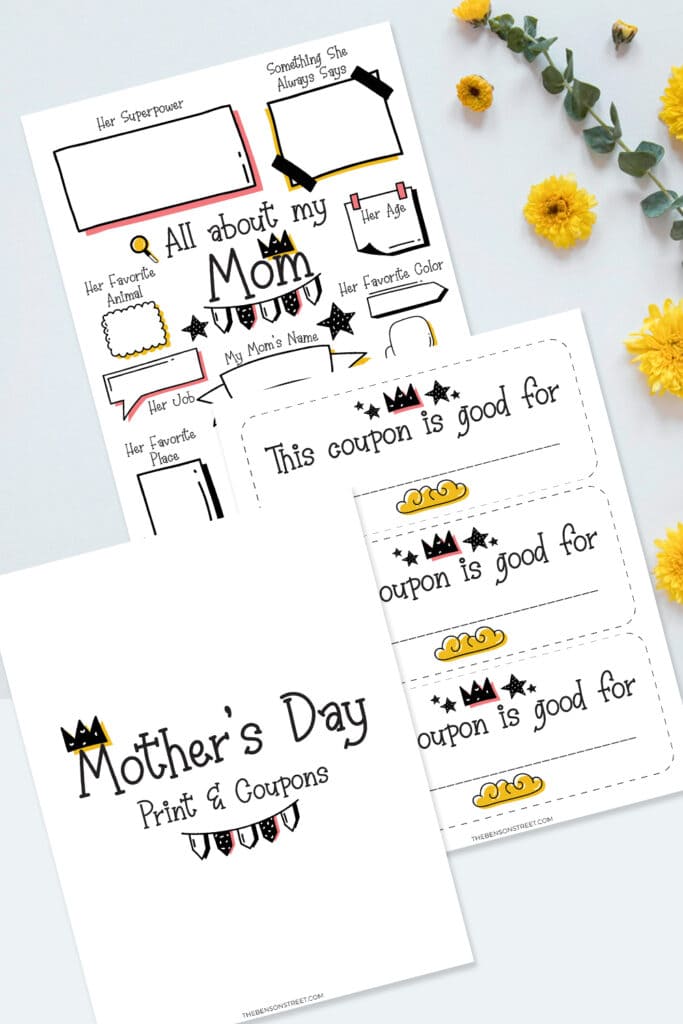 Printable All About My Mom Worksheet for Mother's Day - The Benson Street
