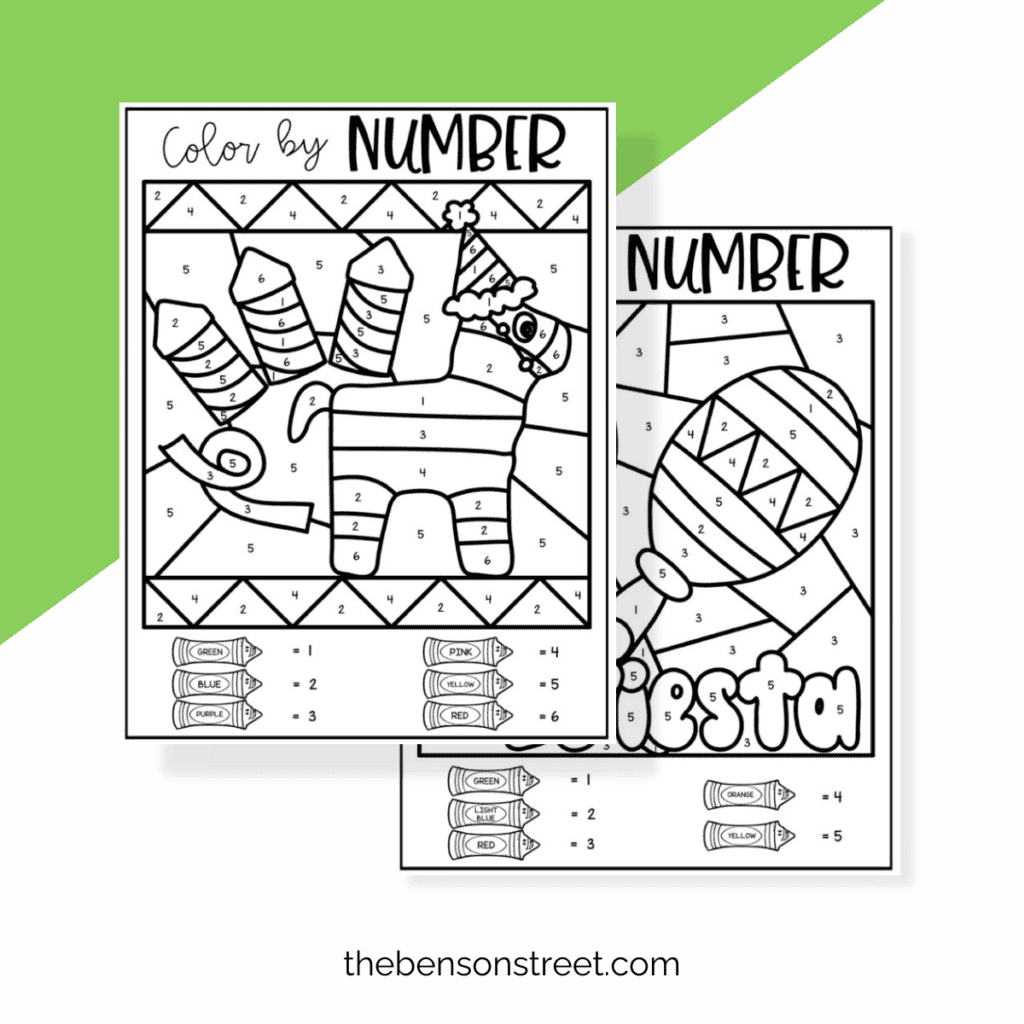 FREE Printable Cinco de Mayo Color By Number Pages - The Benson Street