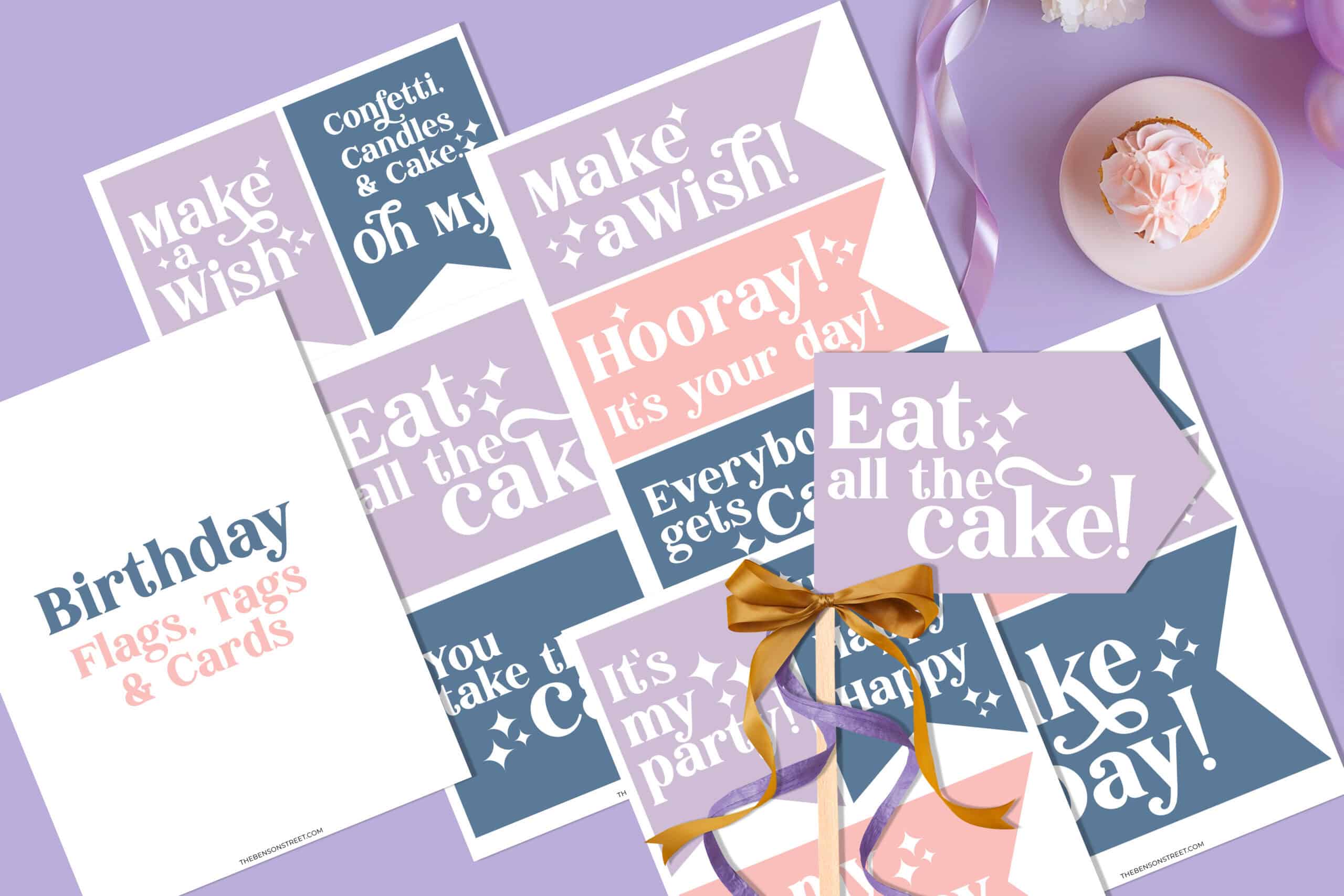 FREE Happy Birthday Tags Printable: Bonus Cards & Flags - The Benson Street