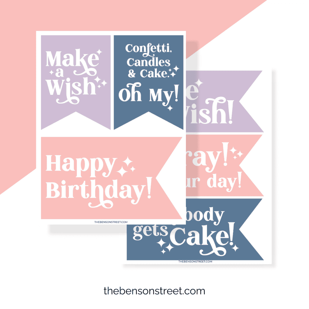 FREE Happy Birthday Tags Printable: Bonus Cards & Flags - The Benson Street