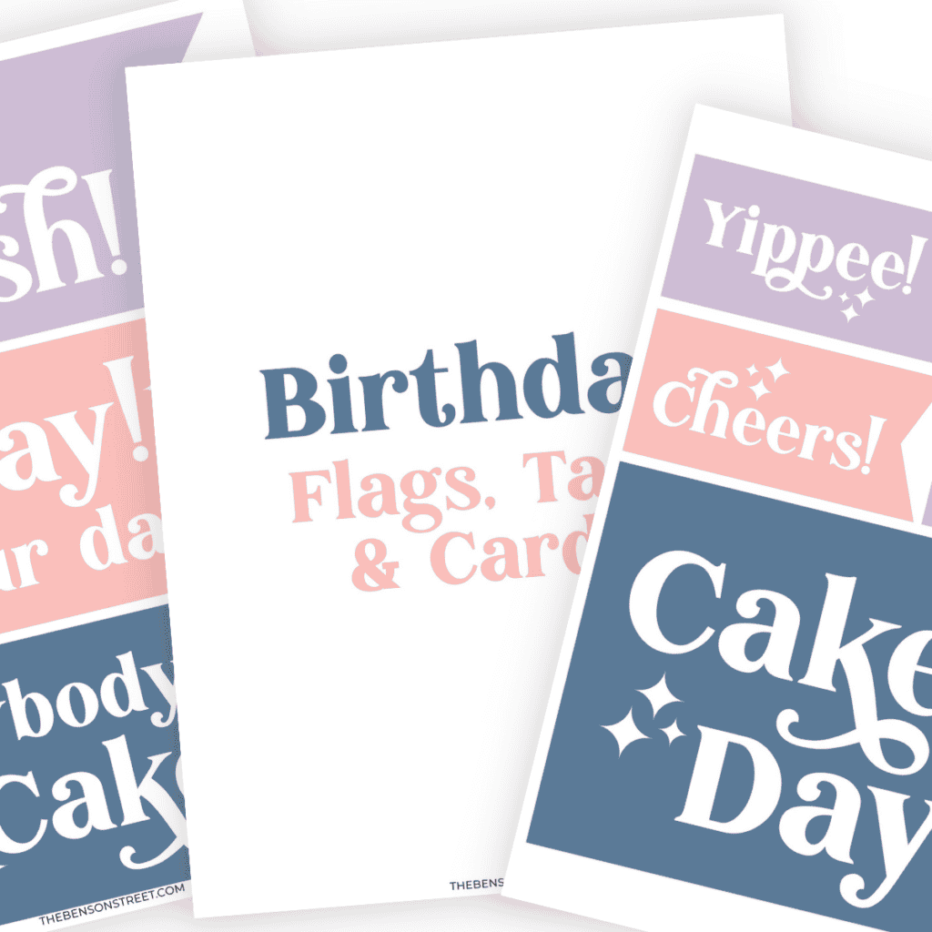 FREE Happy Birthday Tags Printable: Bonus Cards & Flags - The Benson Street