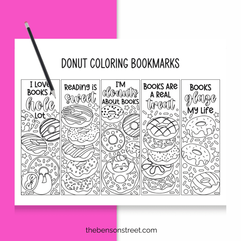 Free Printable Donut Coloring Bookmarks - The Benson Street