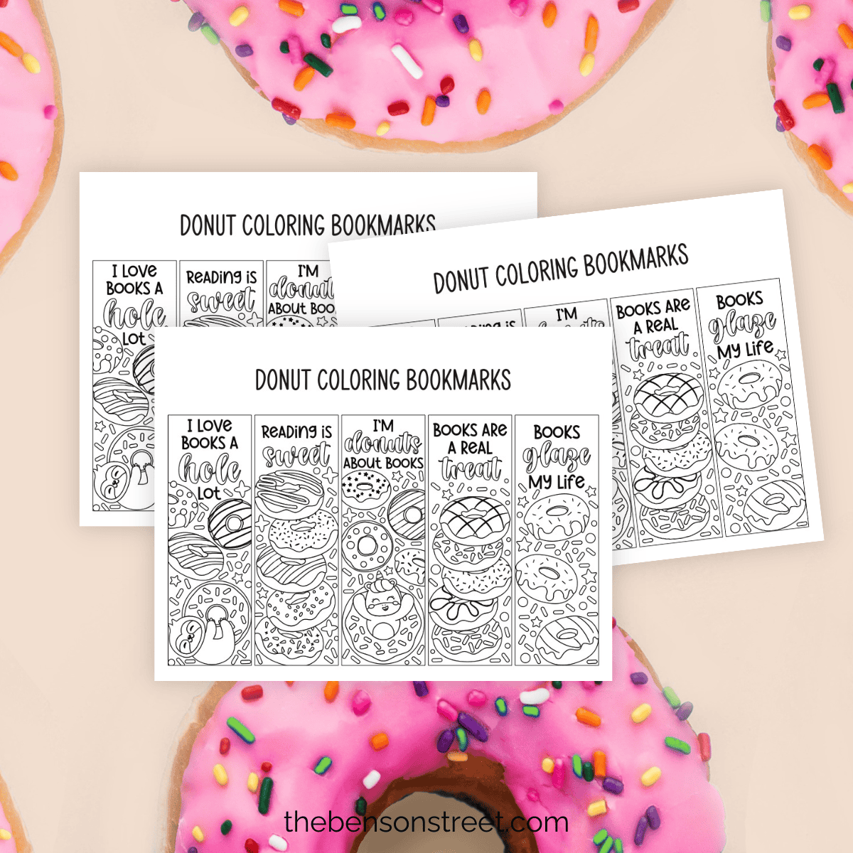 Free Printable Donut Coloring Bookmarks - The Benson Street