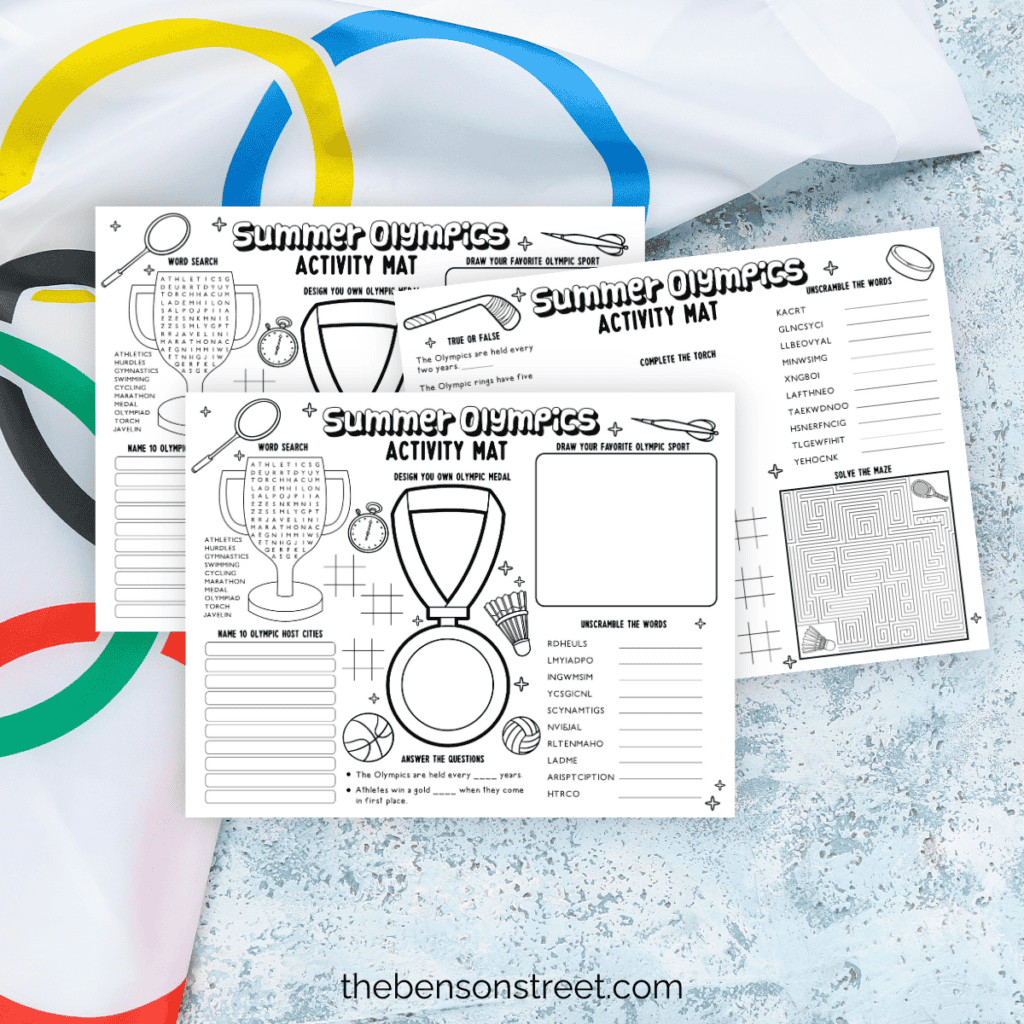 Fun Free Printable Summer Olympics Activity Placemat for Kids - The ...