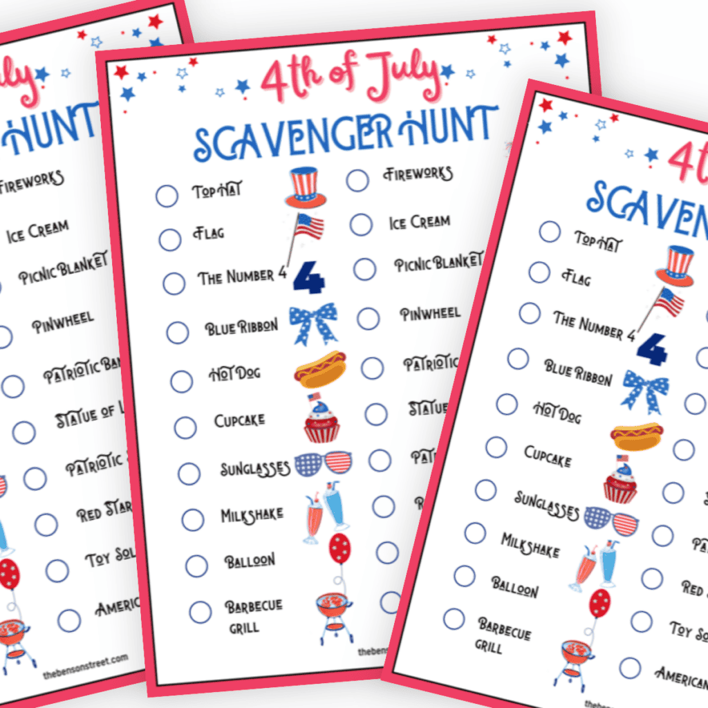 FREE Printable 4th of July Scavenger Hunt Activity - The Benson Street