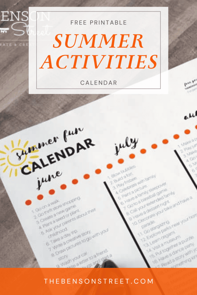 Free Printable Summer Fun Activity Calendar: Daily Ideas