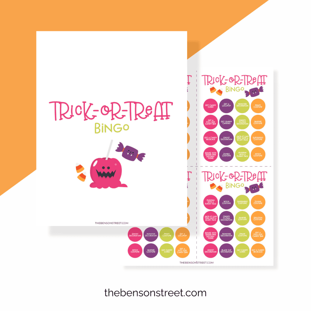 Free Trick or Treat Halloween Bingo Printable Cards for Kids - The ...