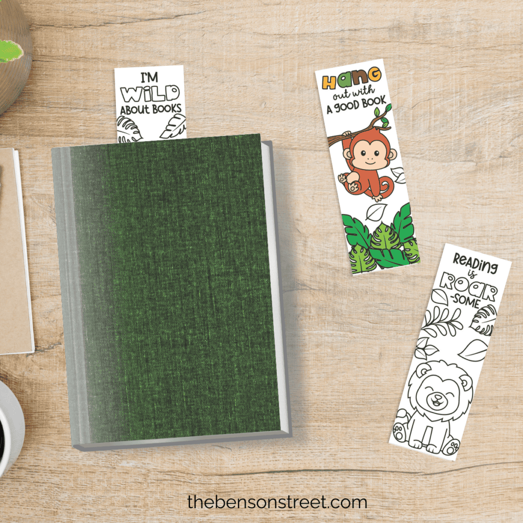Free Printable Safari Animals Coloring Bookmarks for Kids - The Benson ...