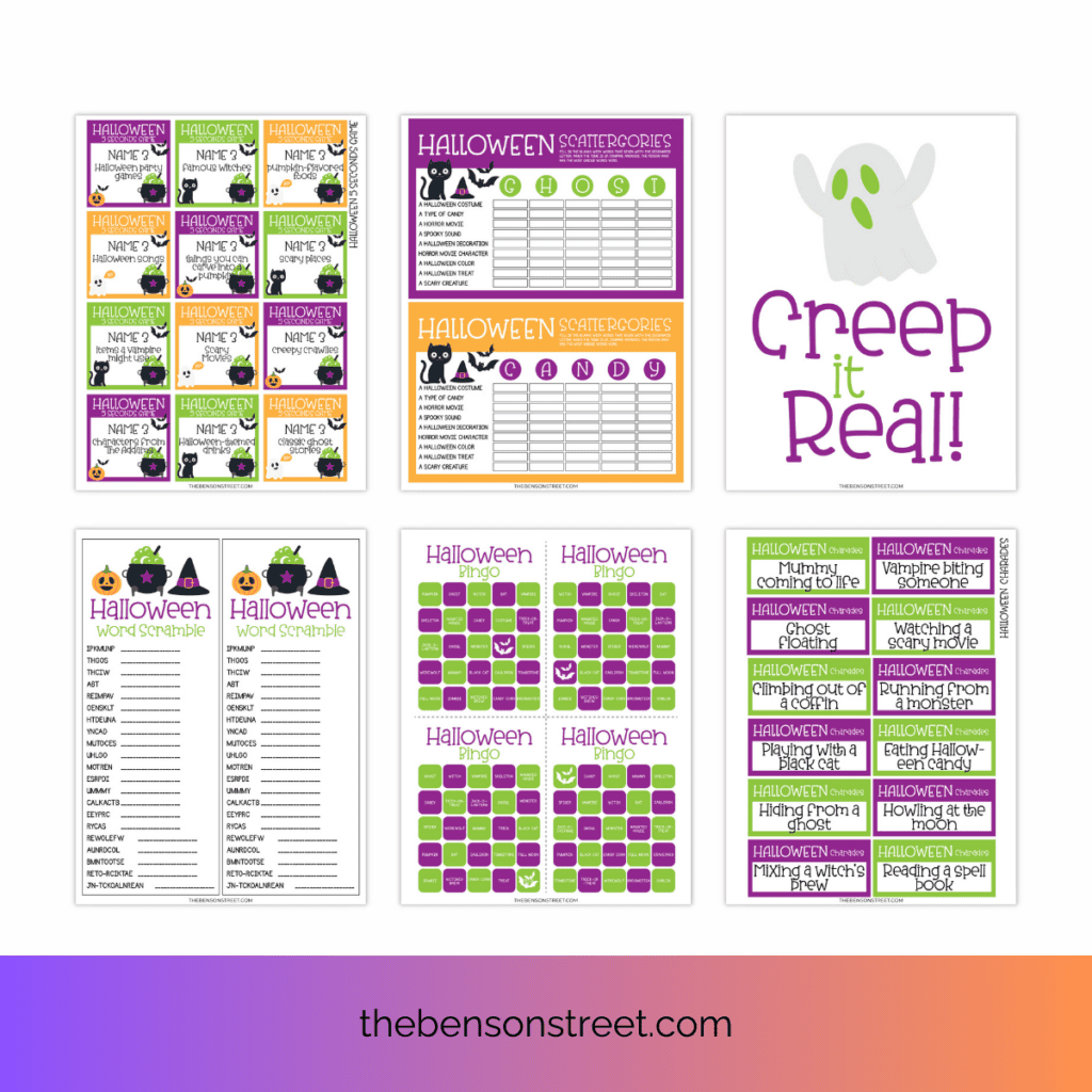 Printable Halloween Games for a Halloween Game Night - The Benson Street