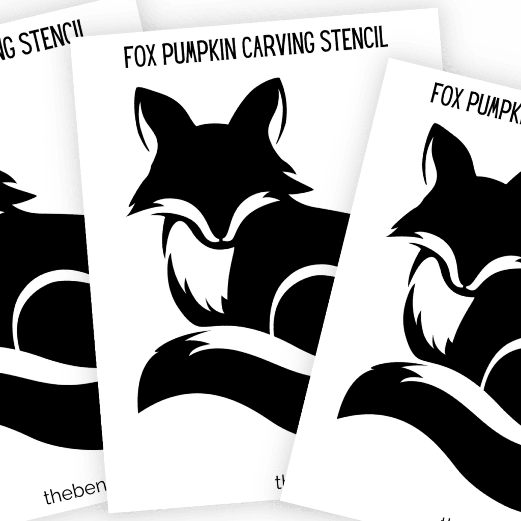 Free Printable Fox Pumpkin Stencil: Easy Pumpkin Carving - The Benson ...