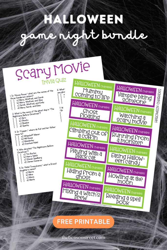 Printable Halloween Games for a Halloween Game Night