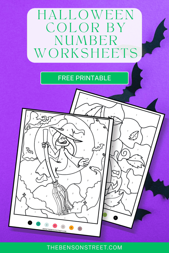 Halloween Color by Number for Kids: Free Printable Pages - The Benson ...