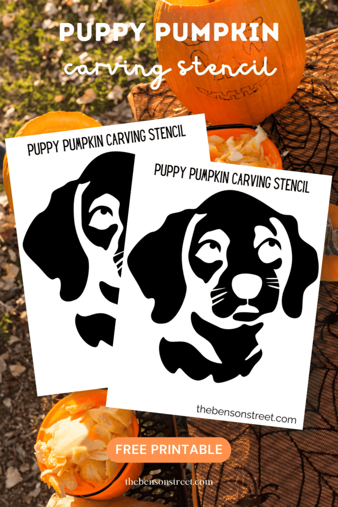 Free Printable Puppy Pumpkin Stencil for Carving Pumpkins - The Benson ...