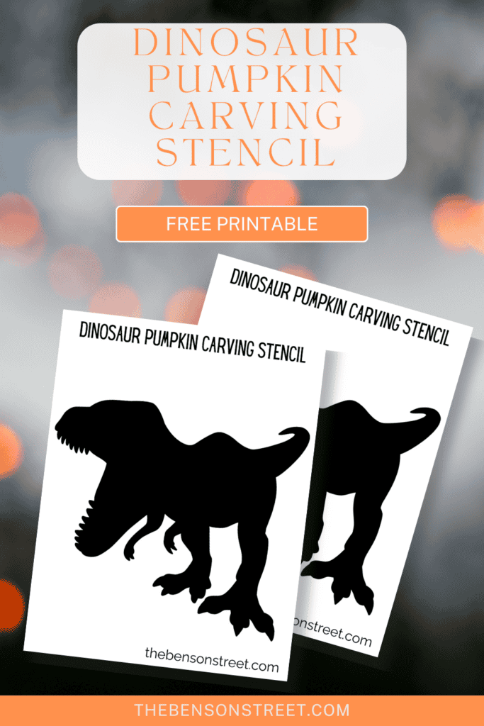 Free Printable Dinosaur Pumpkin Stencil for Easy Carving - The Benson ...