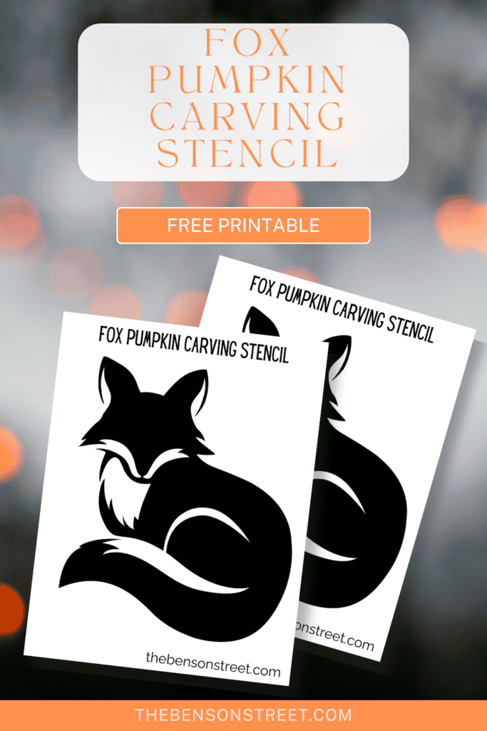 Free Printable Fox Pumpkin Stencil: Easy Pumpkin Carving - The Benson ...